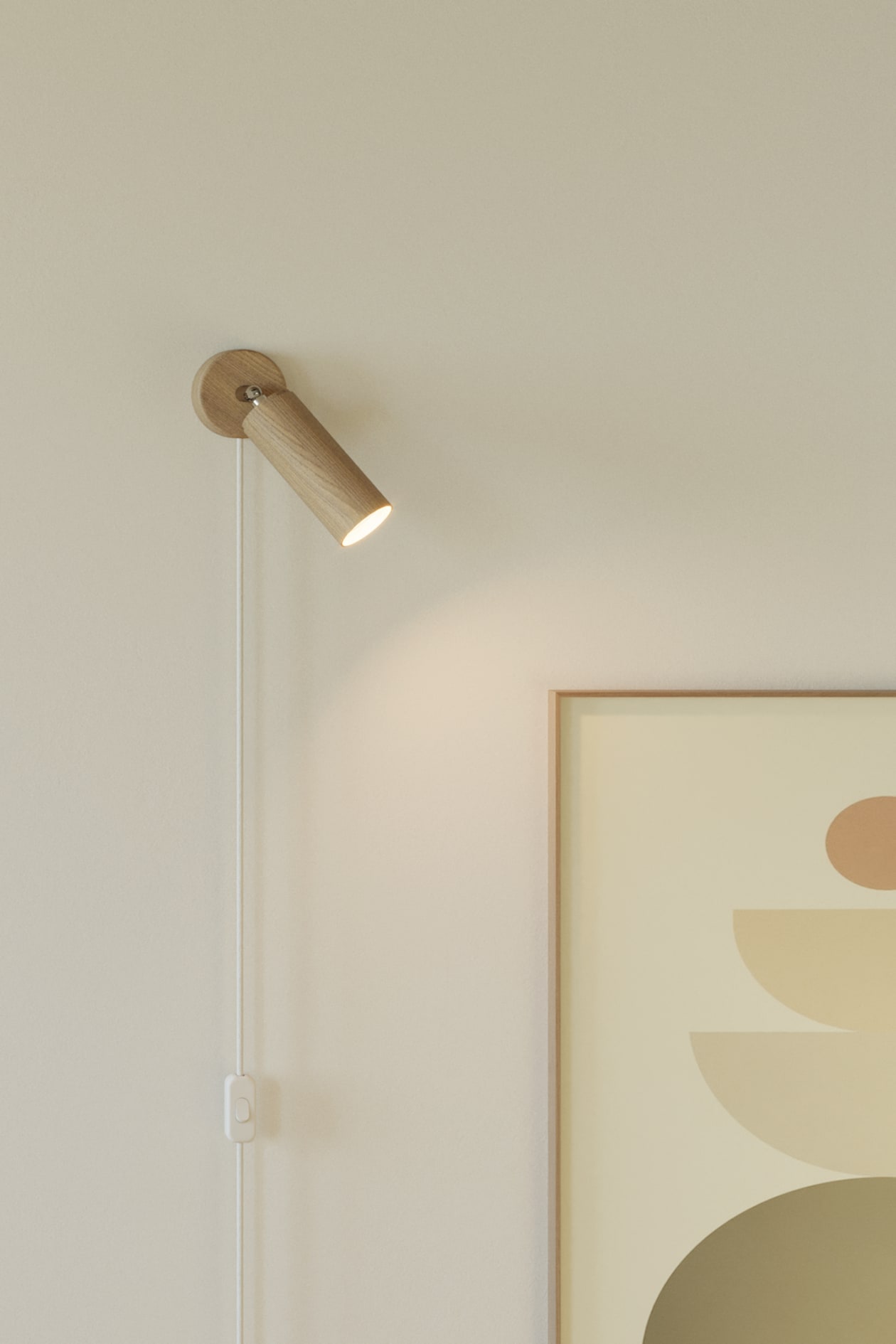 Plug-in Wooden Wall Sconce With Spotlight - Wood - Creative-Cables ...