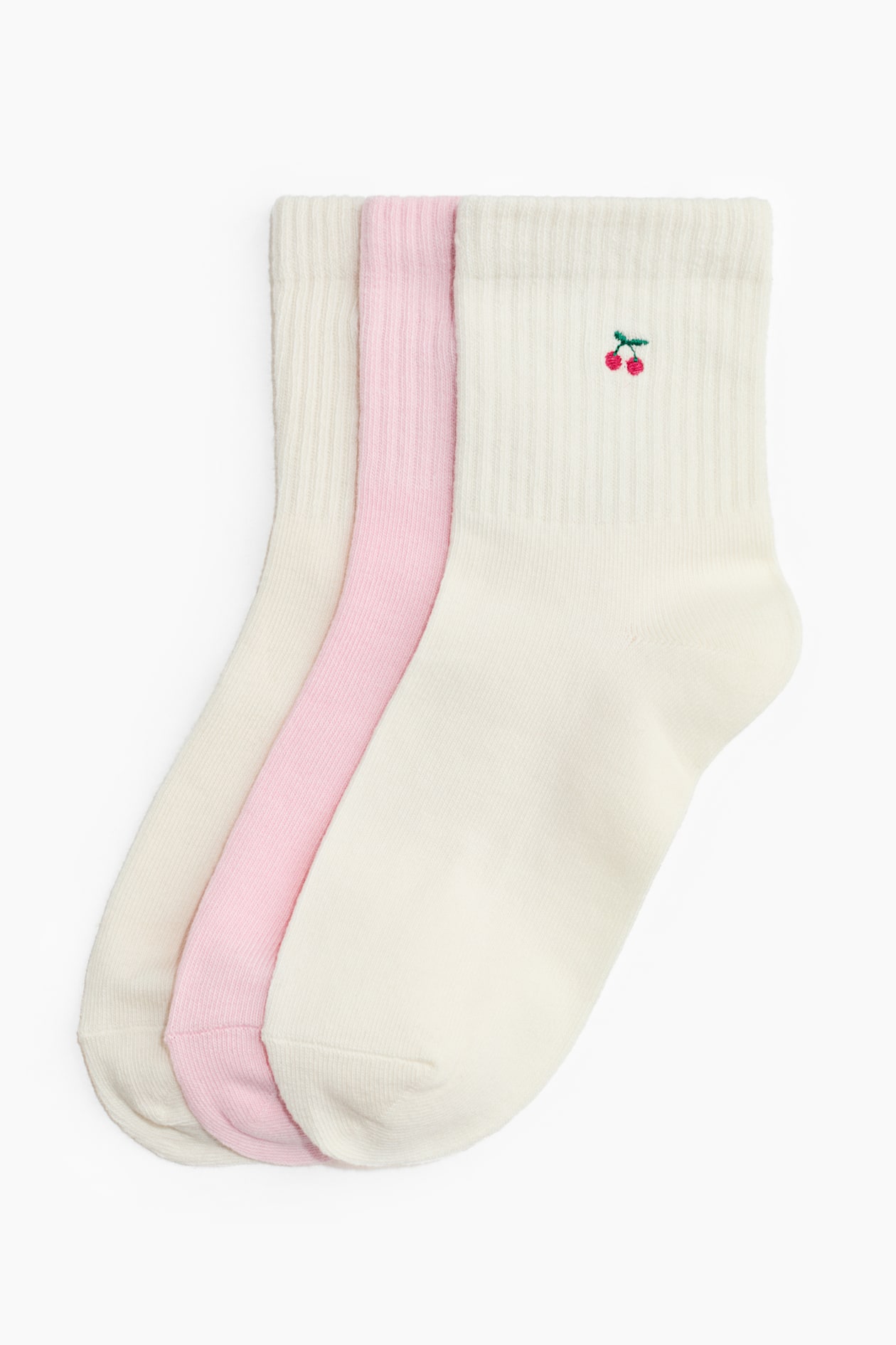 Women's White/pink/Amore 3-Pack Socks | H&M US