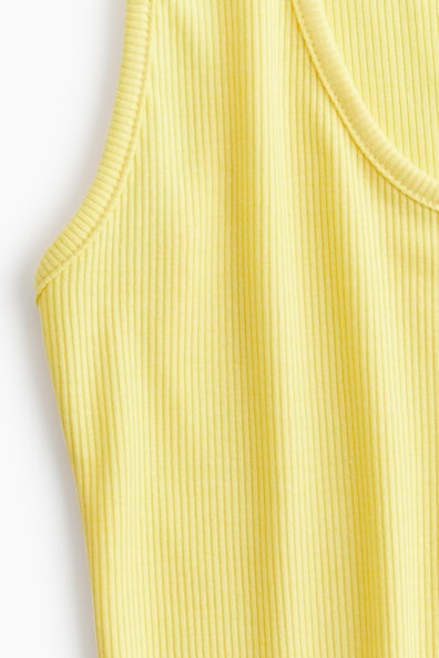 Ribbed Tank Top - Yellow - Ladies | H&M US