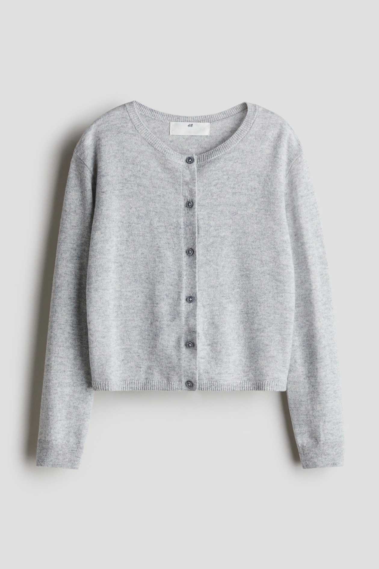 Casaco de malha em mistura de caxemira - Cinzento claro - CRIANÇA | H&M PT