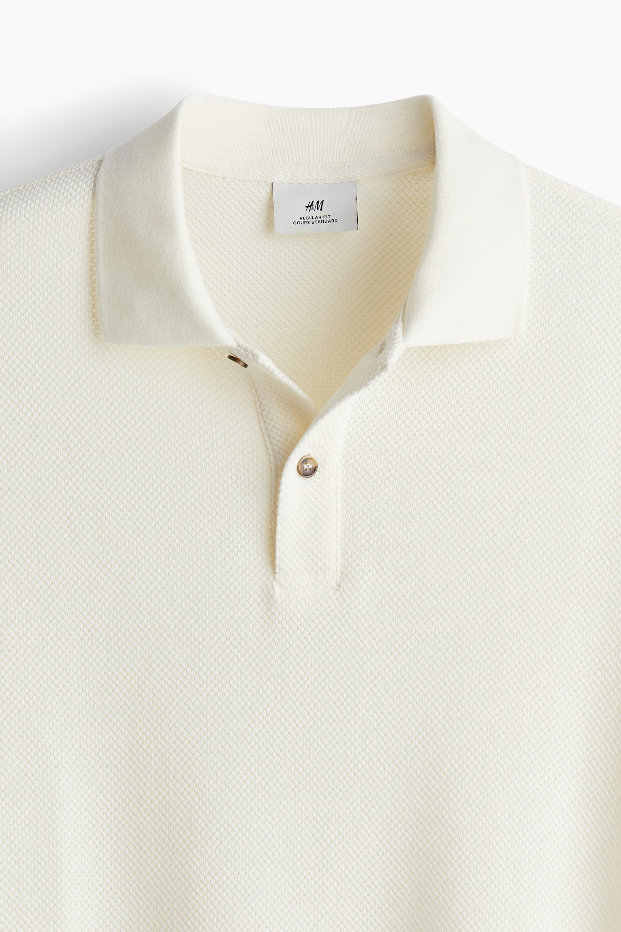 Playera polo Regular Fit en tejido texturizado - Crema - Men | H&M MX