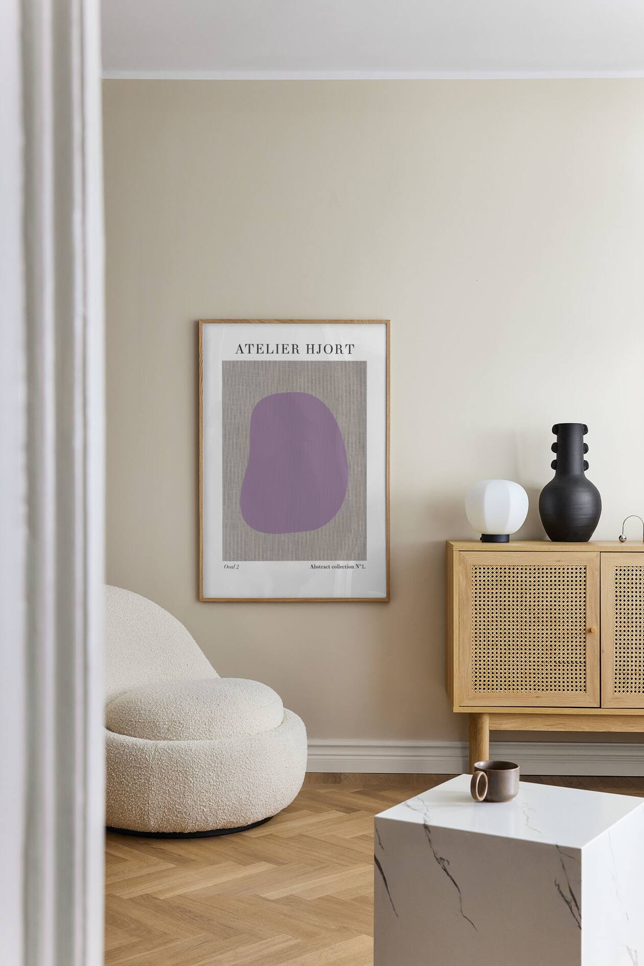 Lilac Oval Plakat - Lilla/beige/hvid - Home All | H&M DK