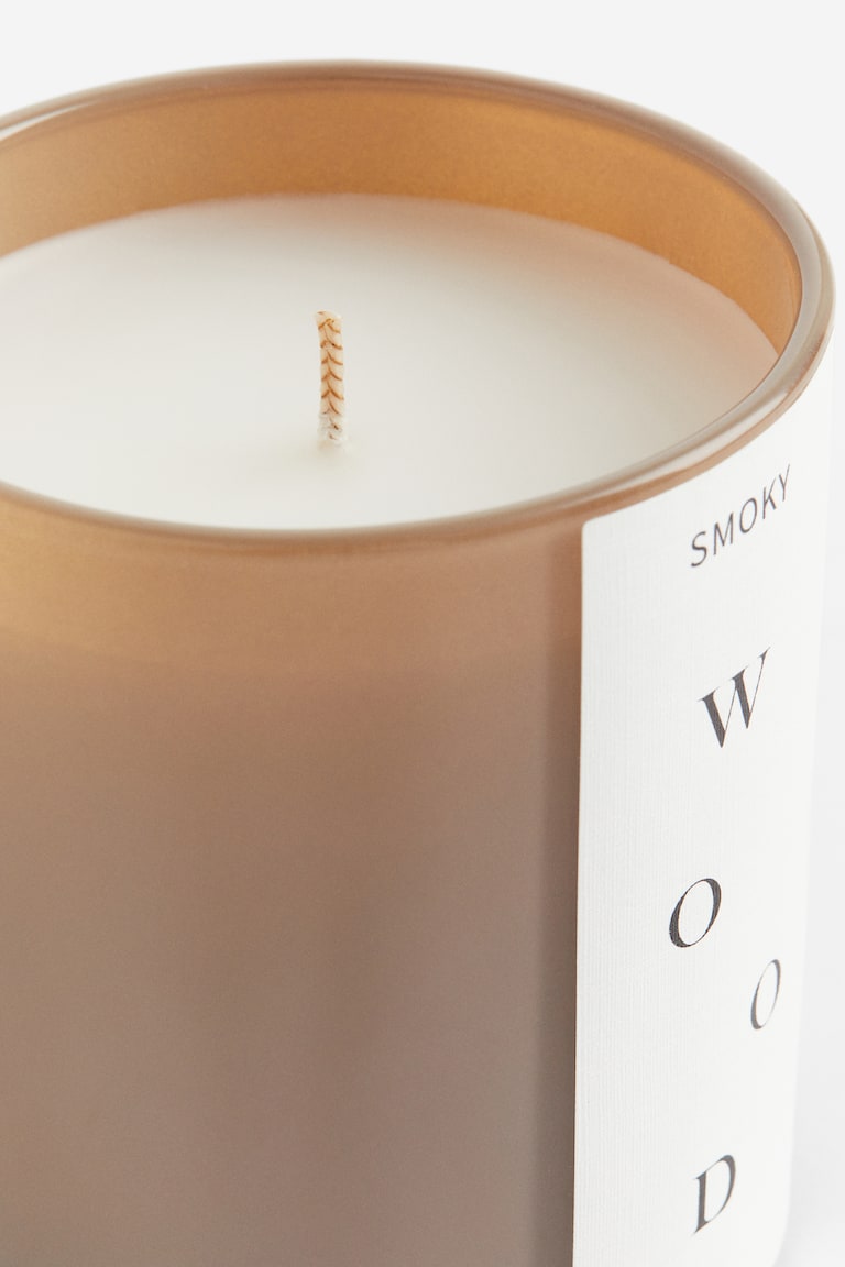 Scented Candle in Glass Holder - Smoky Wood - Home All | H&M US
