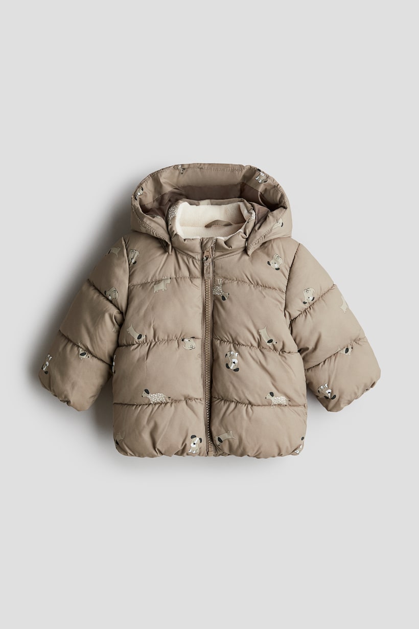 Taupe/dogs Water-Repellent Puffer Jacket for kids | H&M CA