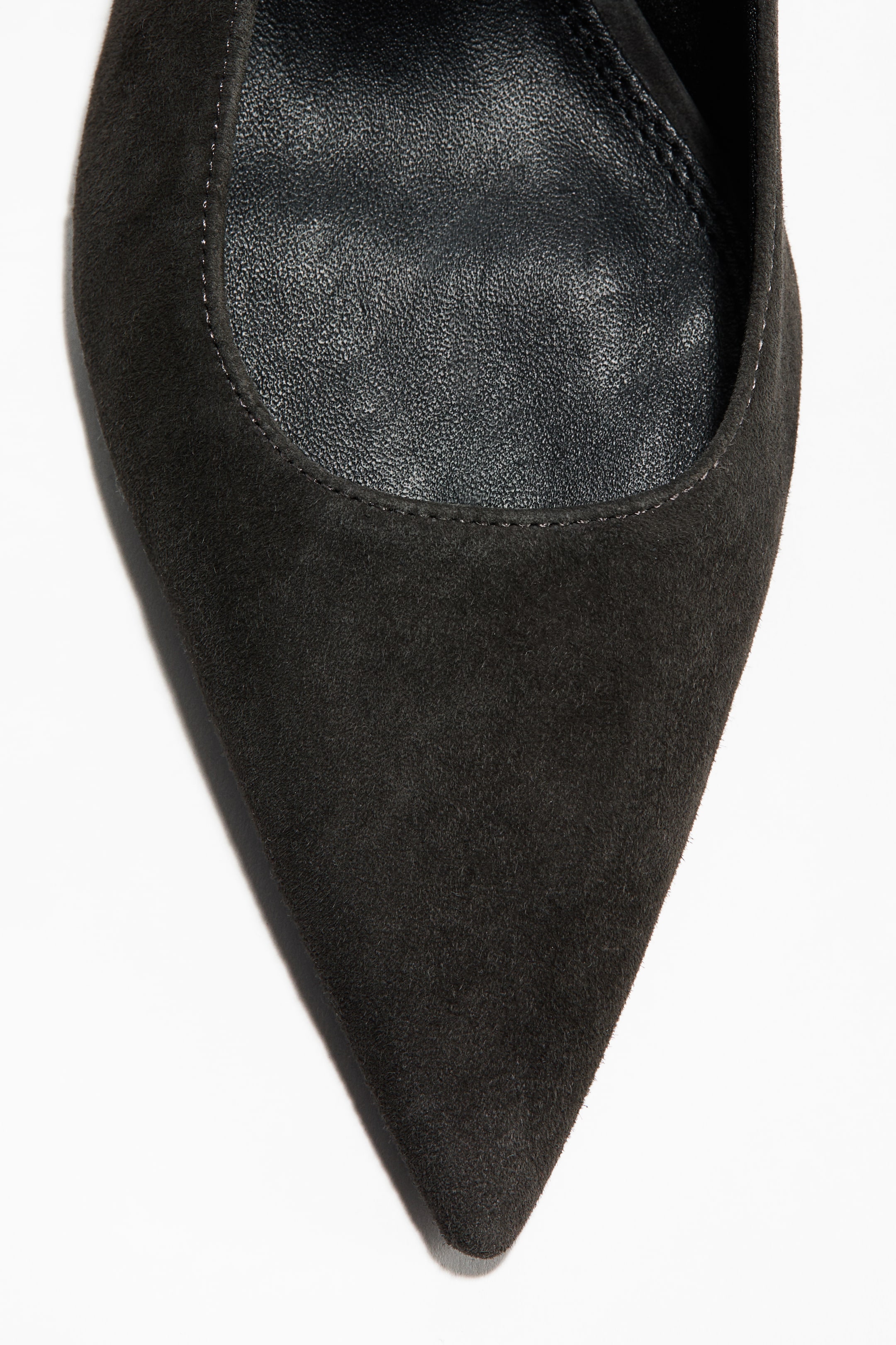 Salones destalonados de ante con puntera fina - Verde caqui oscuro ...