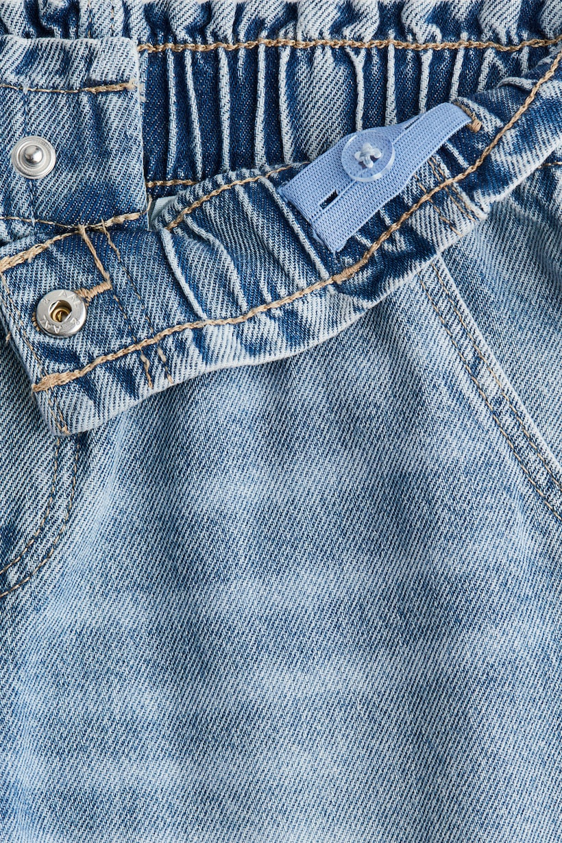 Denim blue Daisy Wide Leg Paper-Bag Jeans for kids | H&M US