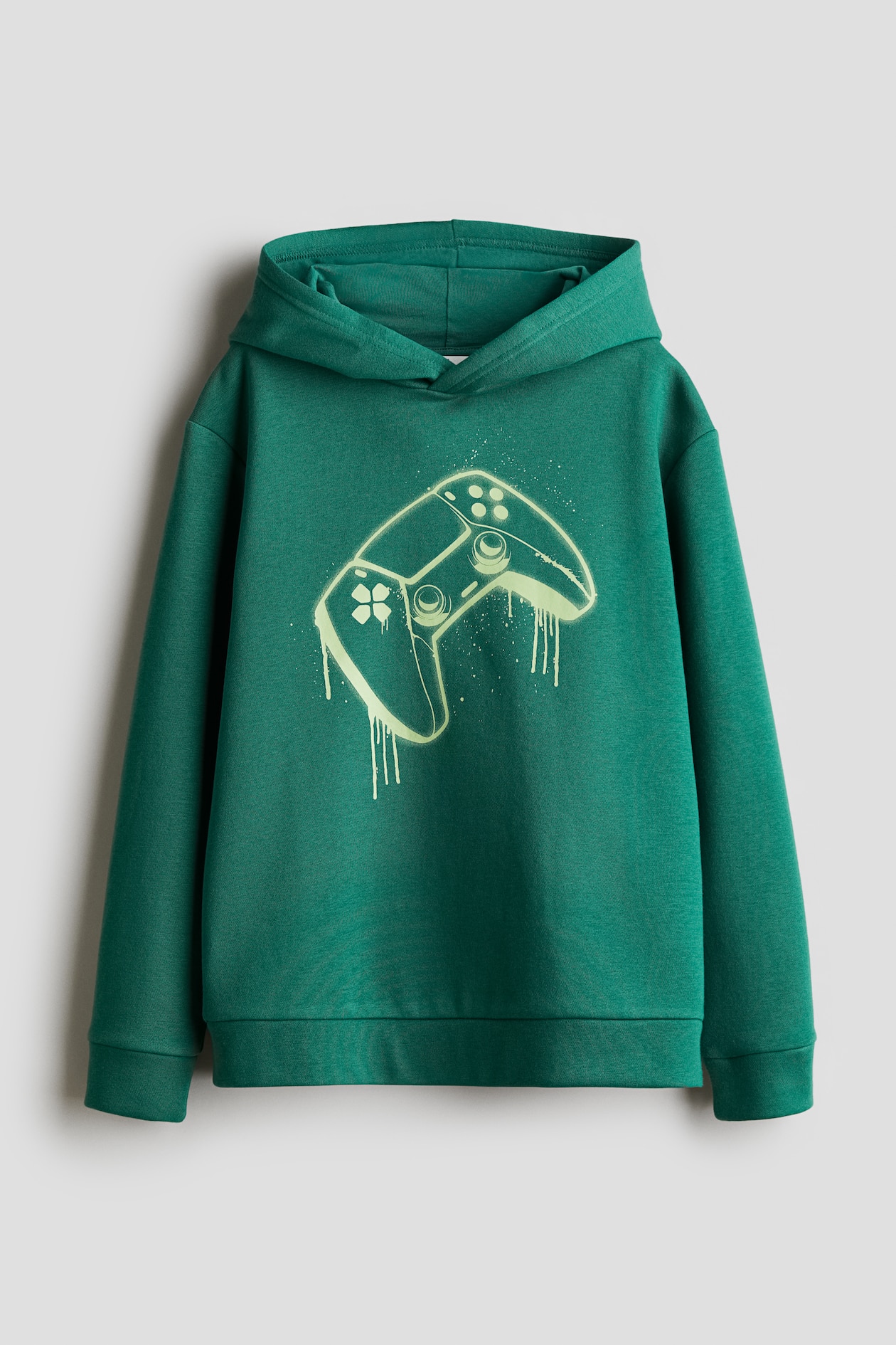 Dark green/game controller Printed Hoodie for kids | H&M US