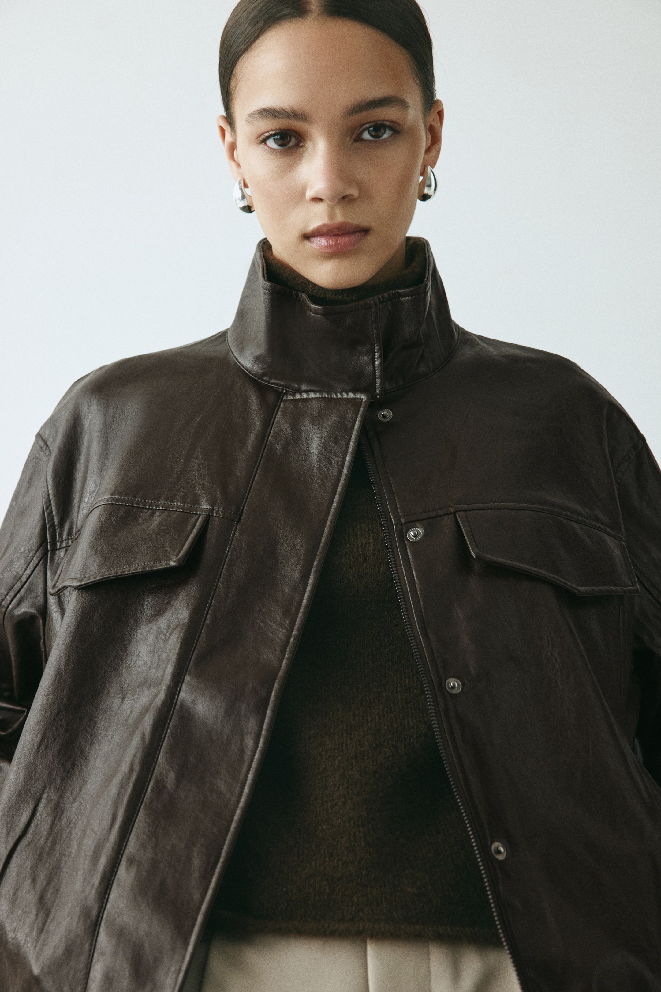 Coated jacket - Dark brown - Ladies | H&M IN