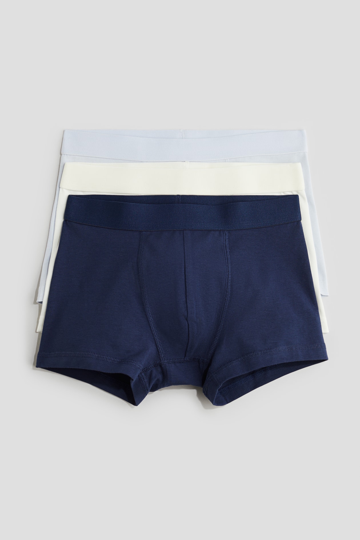 Navy blue/light blue/white 3-pack Boxer Briefs for kids | H&M US