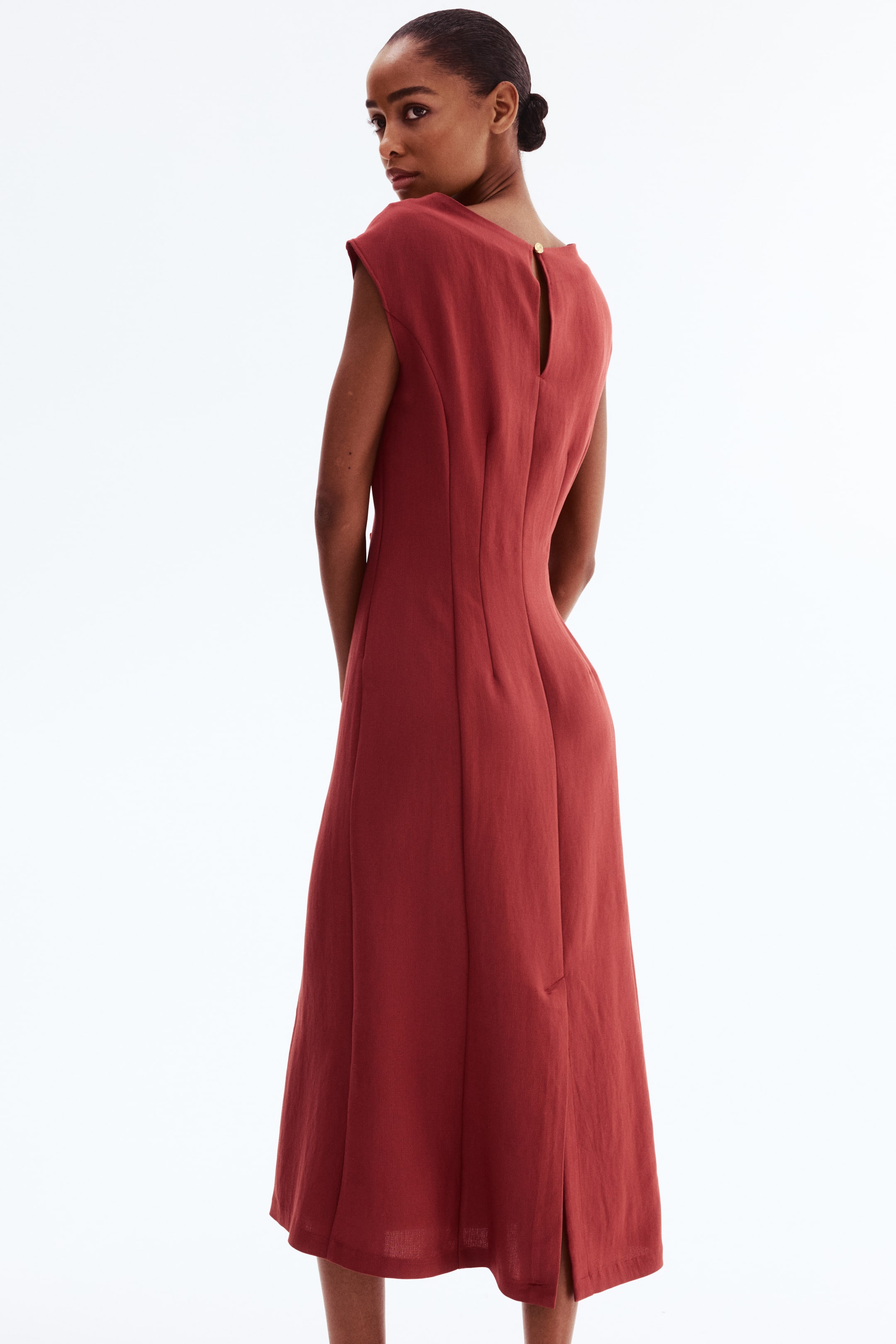 Women's Dark red Waisted sleeveless dress | H&M SG