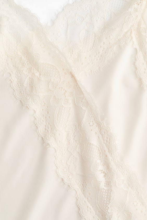 Women's White Lace-Detail Jersey Camisole Top | H&M CA