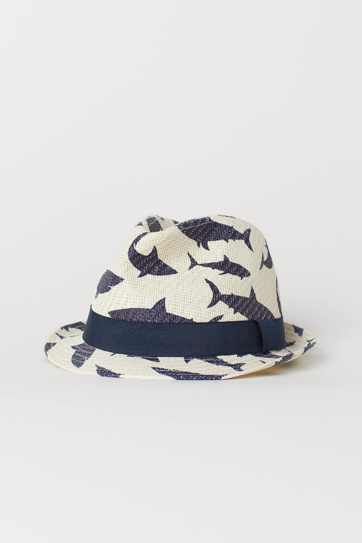 Chapeau de paille - Écru/requins - ENFANT | H&M FR