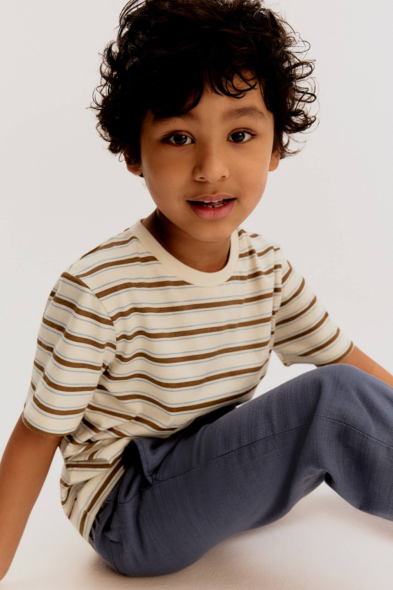 T-shirt imprimé - Jaune clair/rayé - Kids | H&M CA