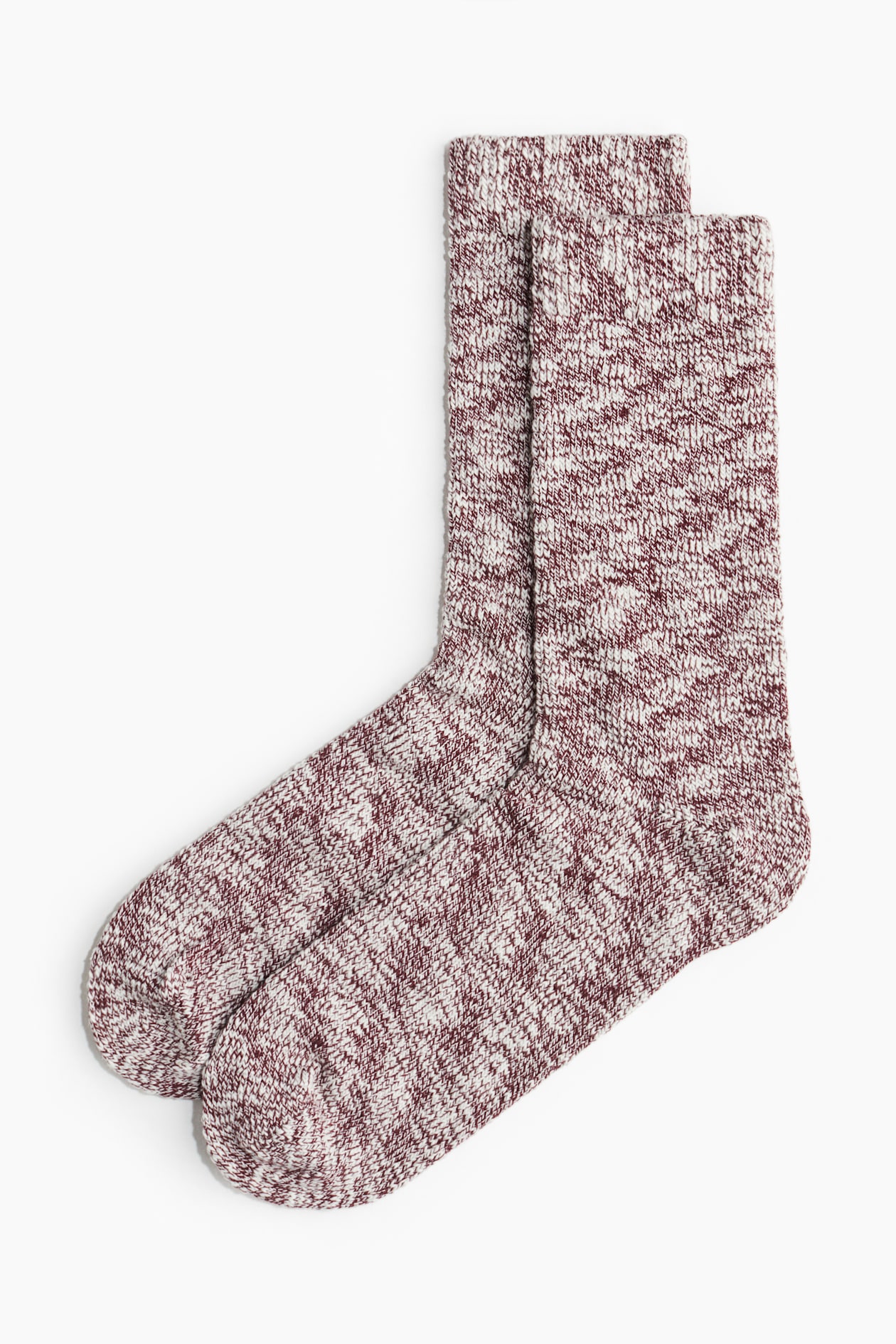 Rib-Knit Socks - Red melange - Men | H&M US