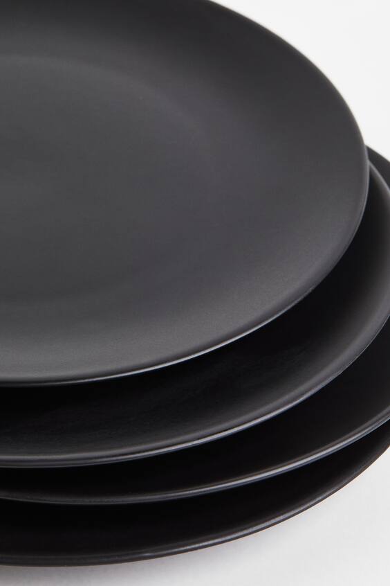 4-pack Plates - Black - Home All | H&M US