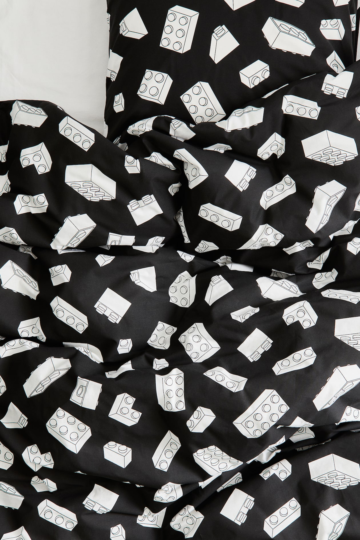 Black/LEGO Patterned Cotton Duvet Cover Set at H&M Home | H&M US