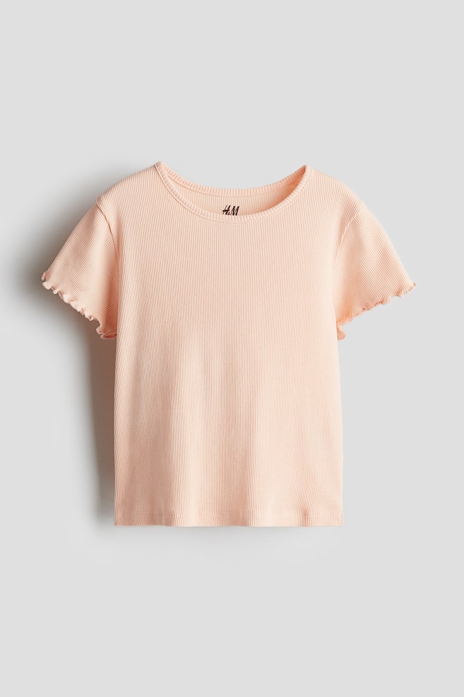 Light peach Ribbed Jersey Top for kids | H&M US