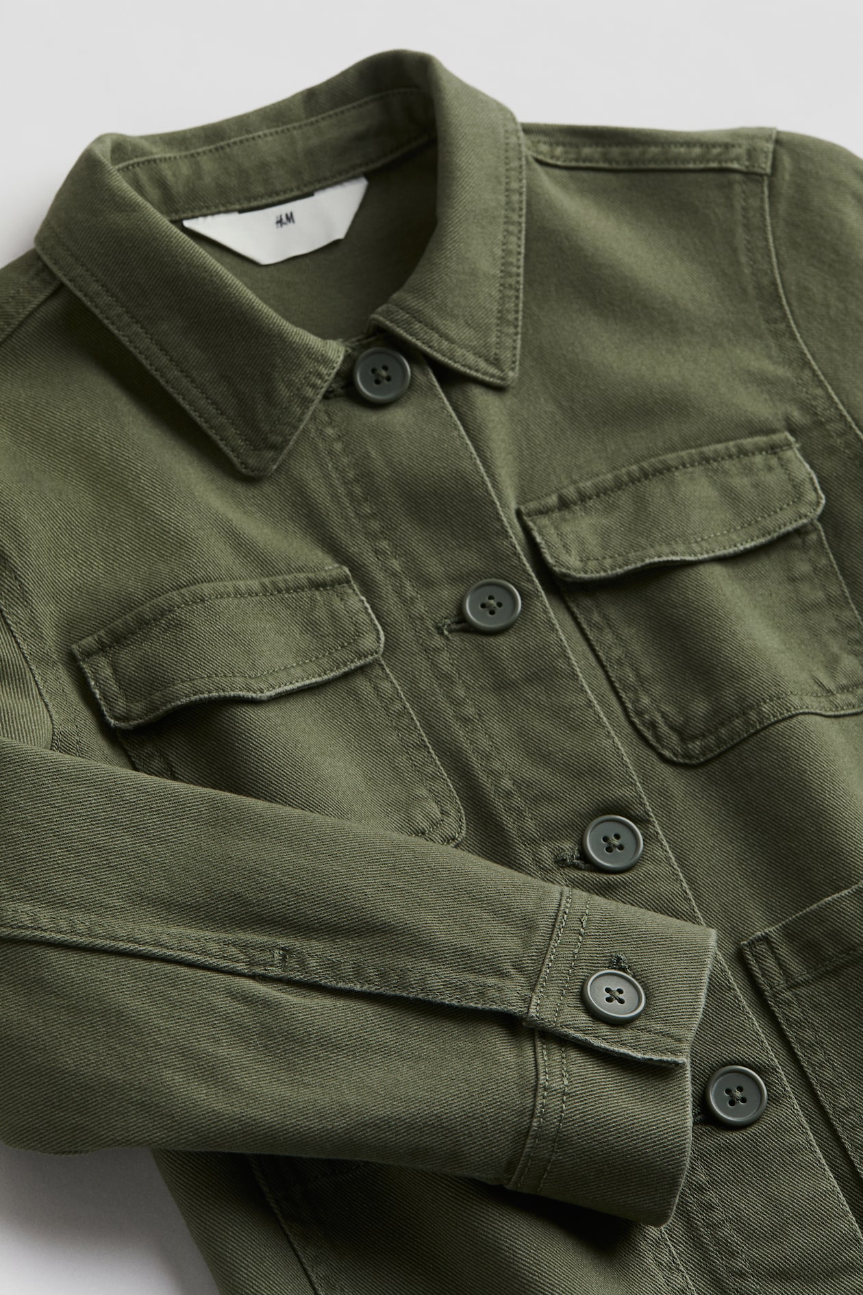 Twill Shacket - Khaki green - Kids | H&M CA