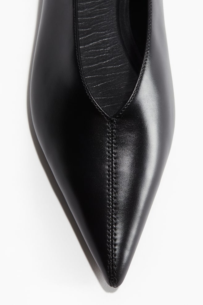 Women's Black Pointed leather ballet pumps | H&M GB