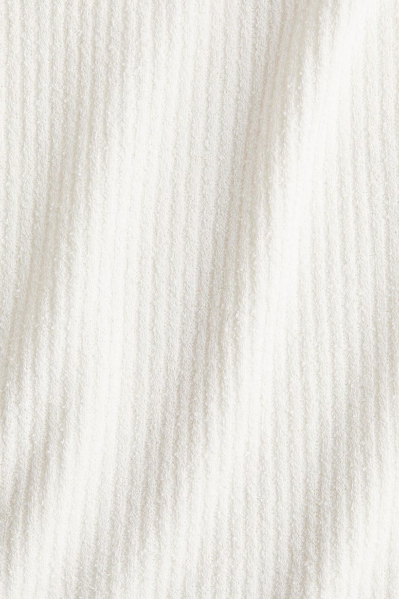 Rib-Knit Off-the-Shoulder Top - White - Ladies | H&M US