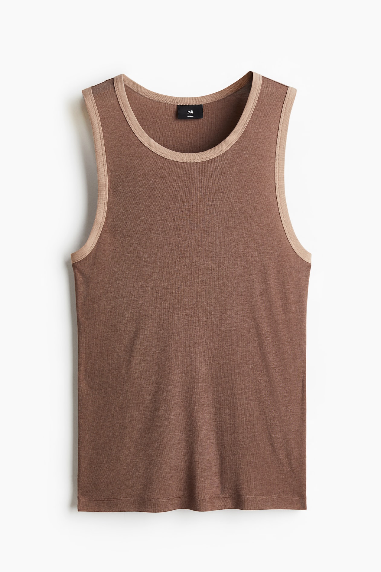 Men’s Brown Slim Fit Vest top | H&M IN