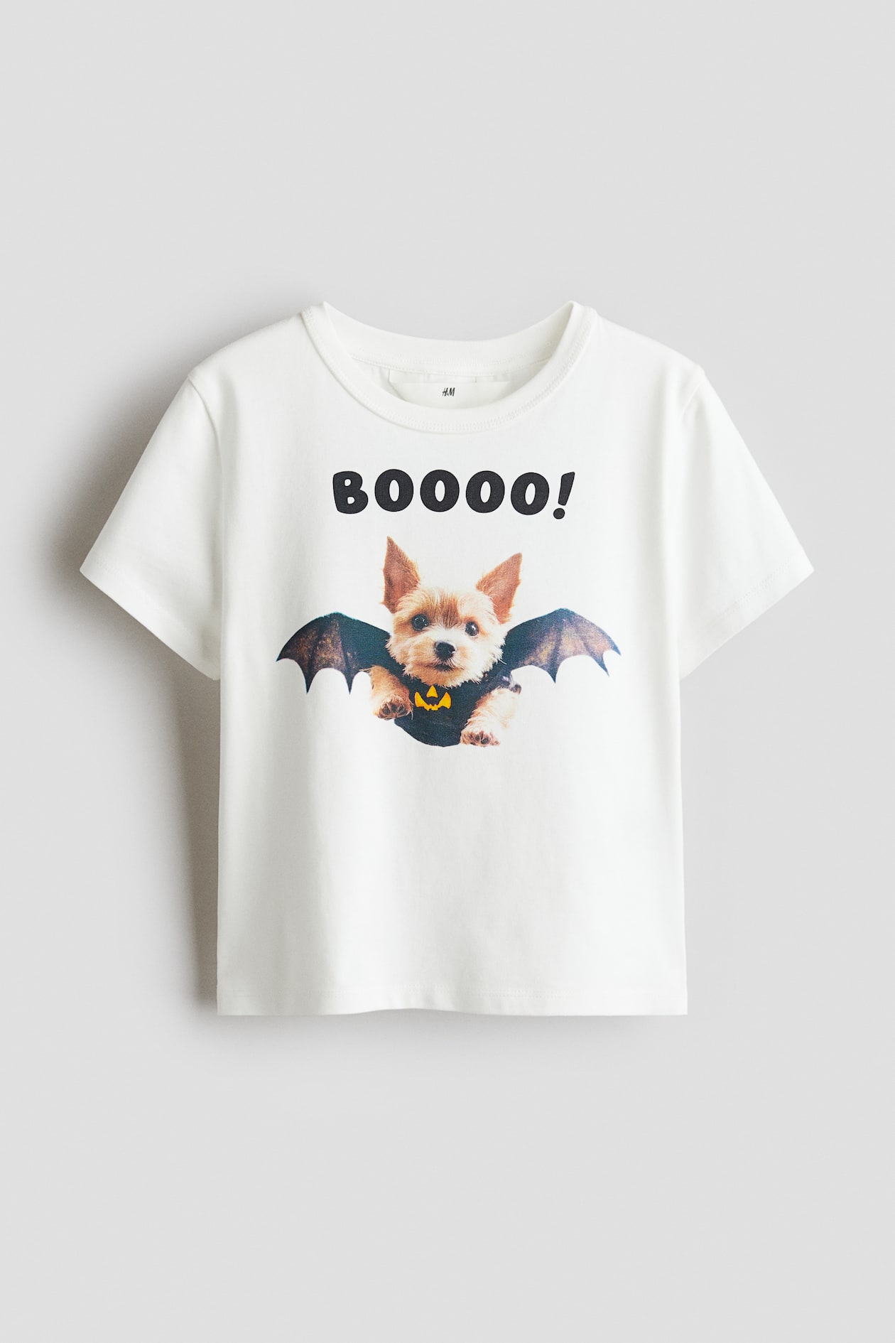 White/Boooo! T-Shirt with Printed Motif for kids | H&M US