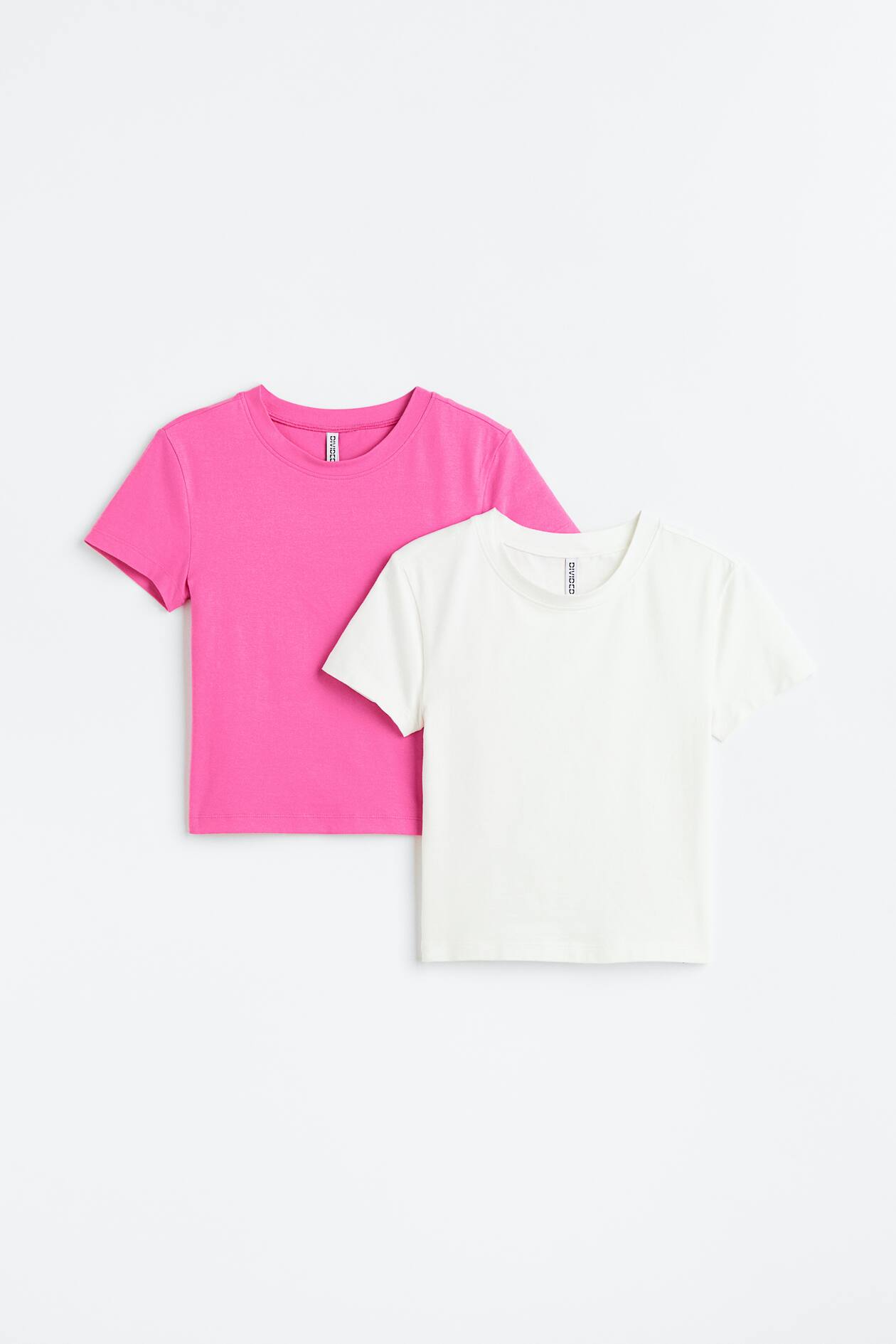 2-pack de playeras cortas - Cereza/Blanco - Ladies | H&M MX