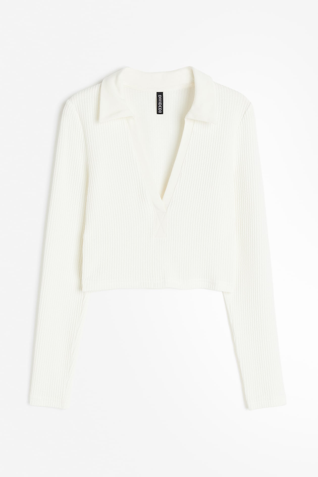 Collared jersey top - Cream - Ladies | H&M IN