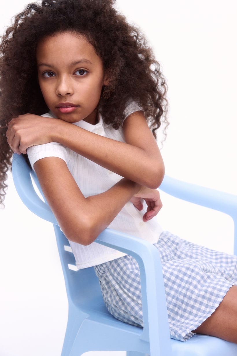 2-pack shorts - Navy blue/gingham check - Kids | H&M US