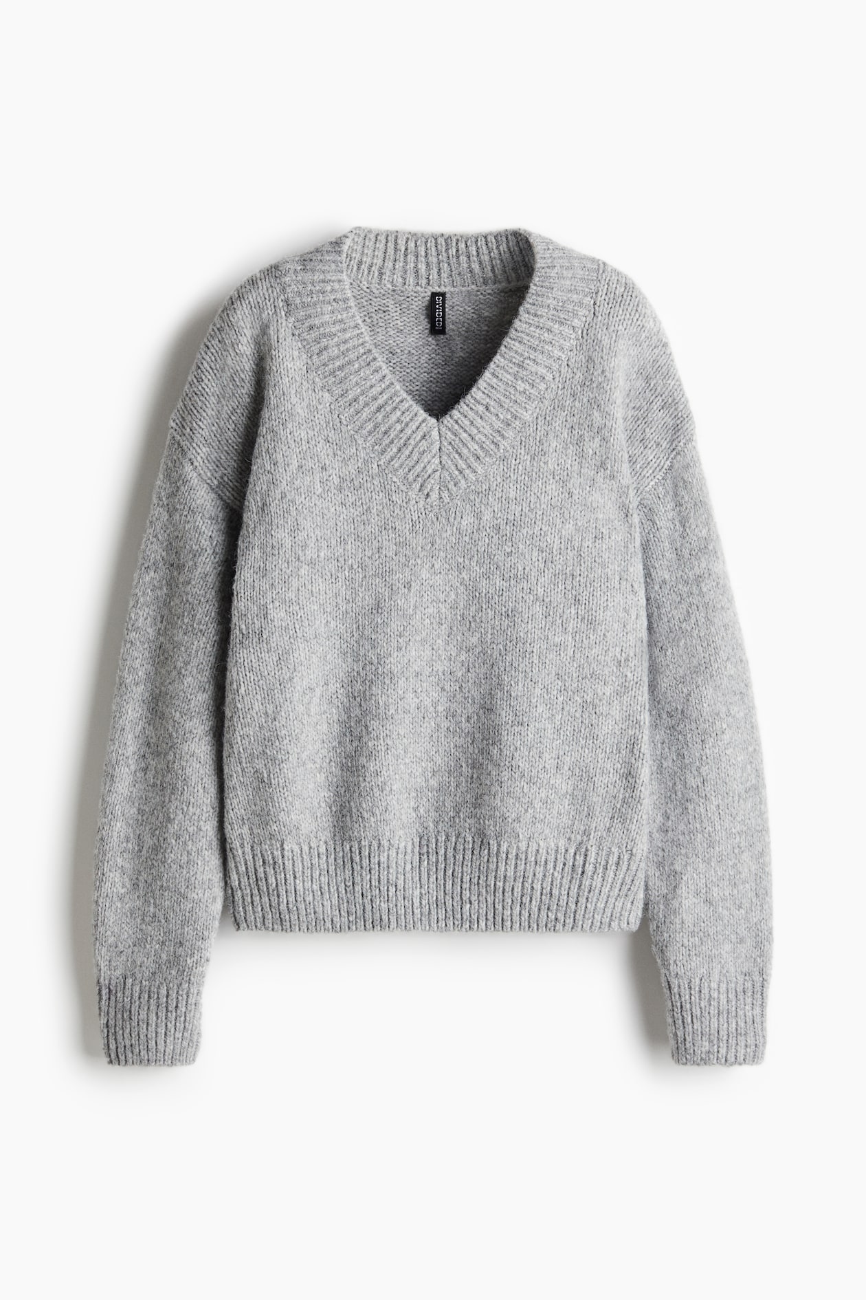 V-Neck Sweater - Gray melange - Ladies | H&M US
