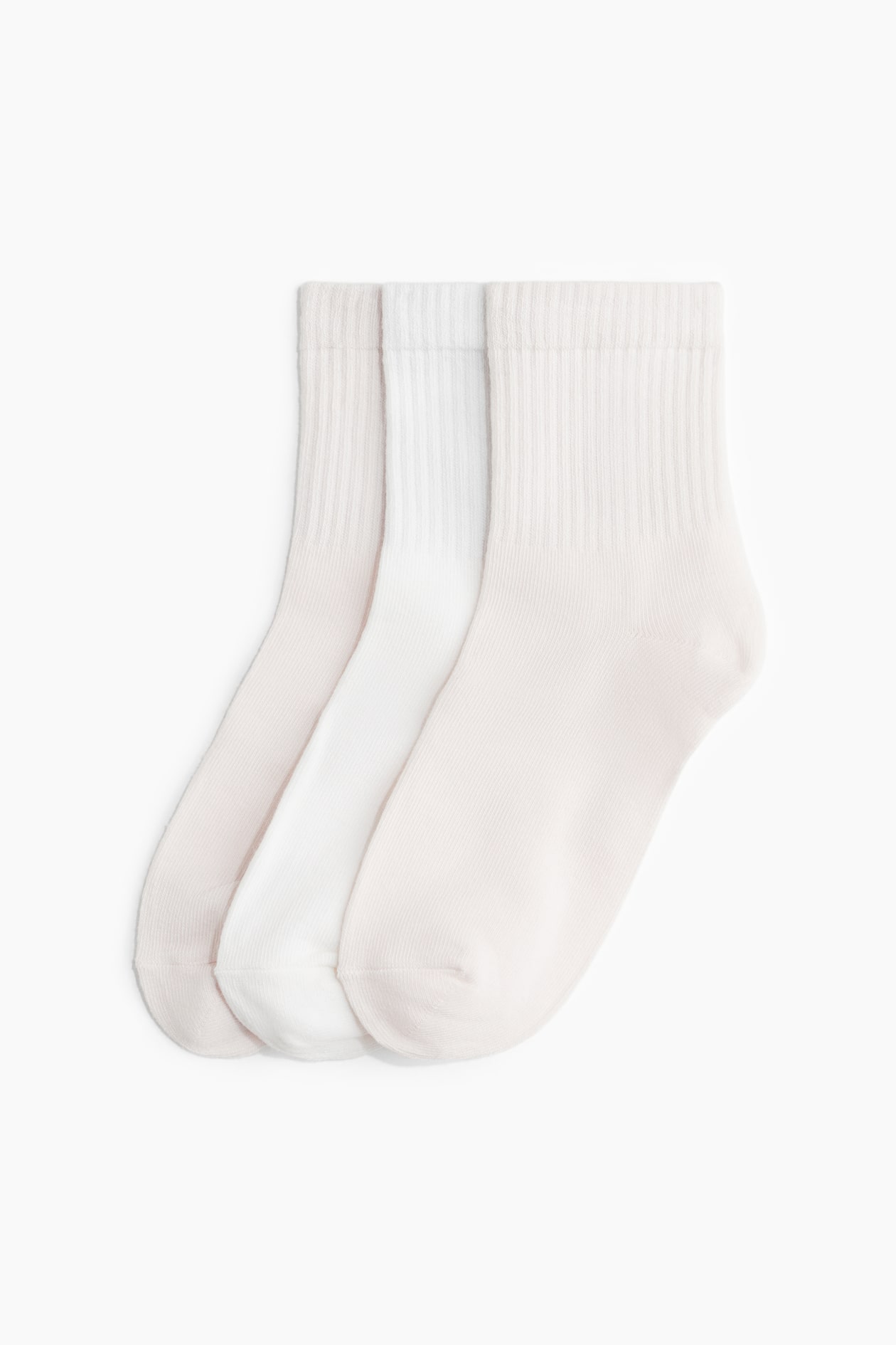 Women's Powder pink/White 3-pack socks | H&M GB