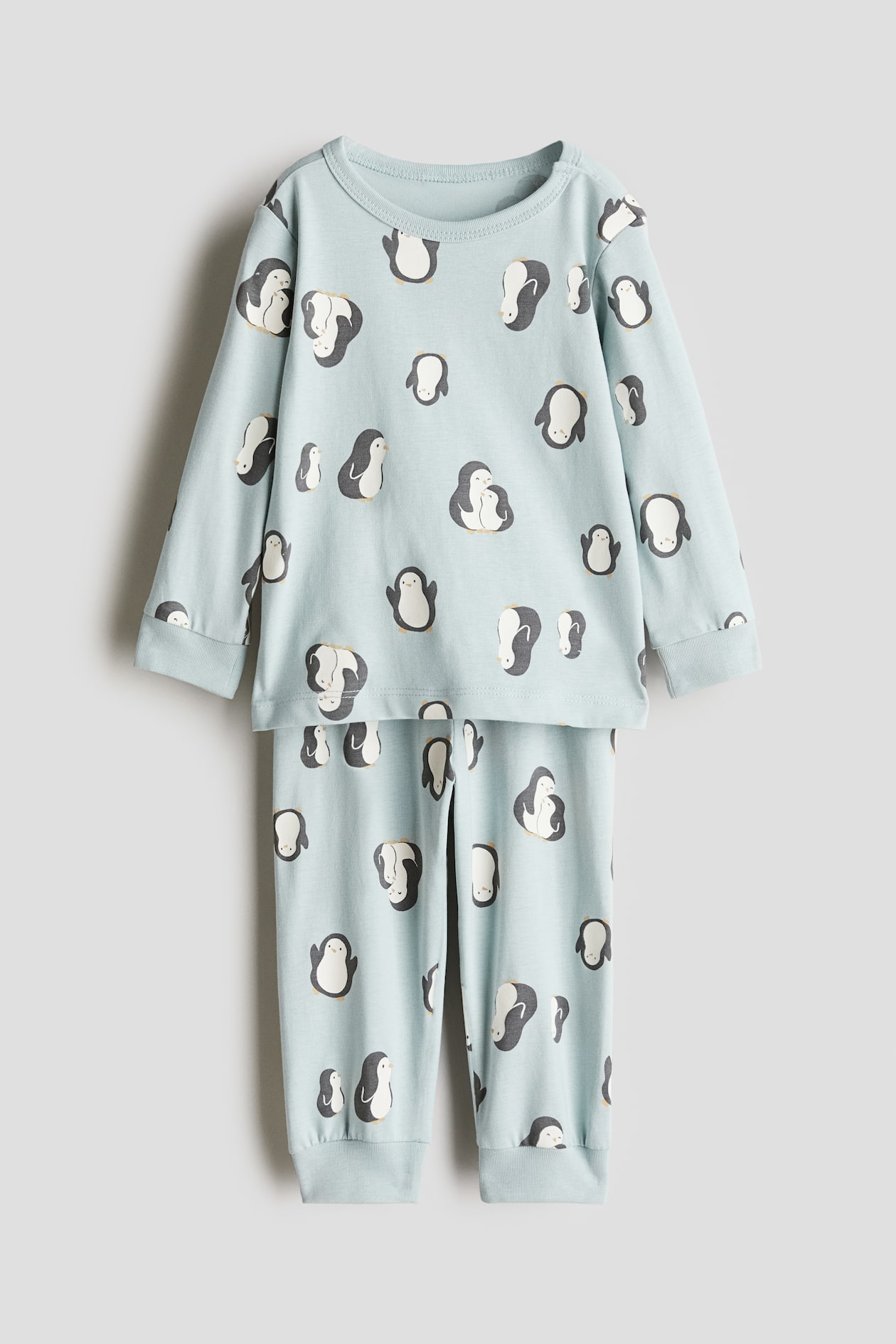 Light blue/Penguins Printed cotton pyjamas for kids | H&M GB