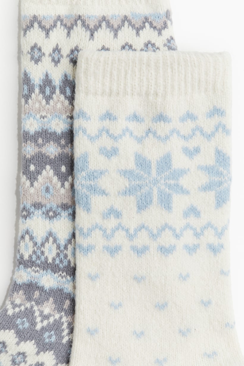 2-pack Socks - Cream/patterned - Ladies | H&M US