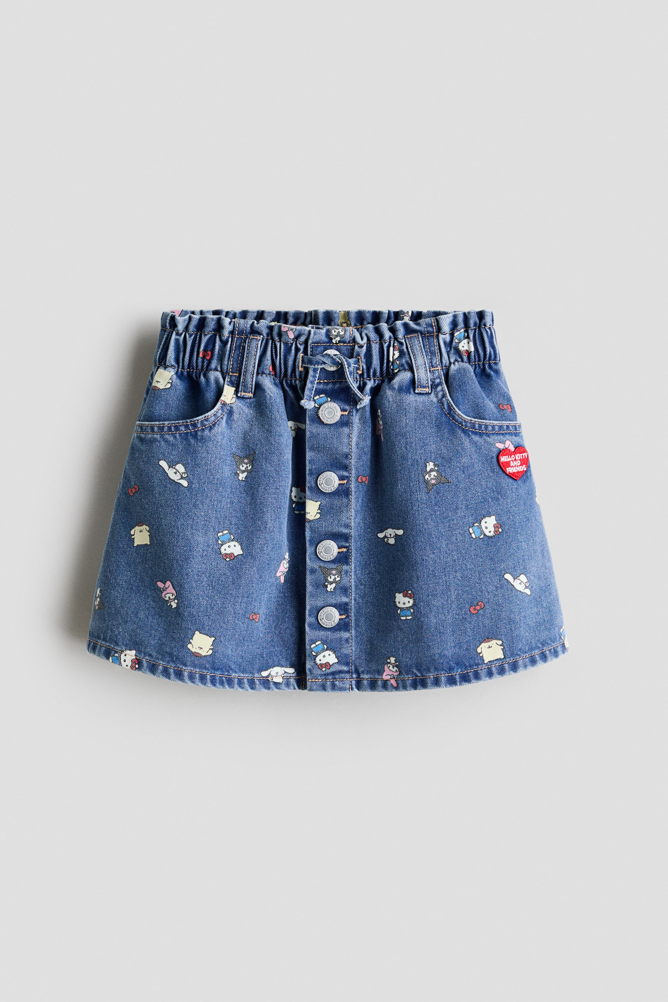 Printed denim skirt - Denim blue/Hello Kitty - Kids | H&M IN