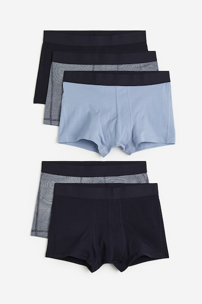 5-pack Short Boxer Briefs with Lycra® - Light blue/dark blue - Men | H&M US