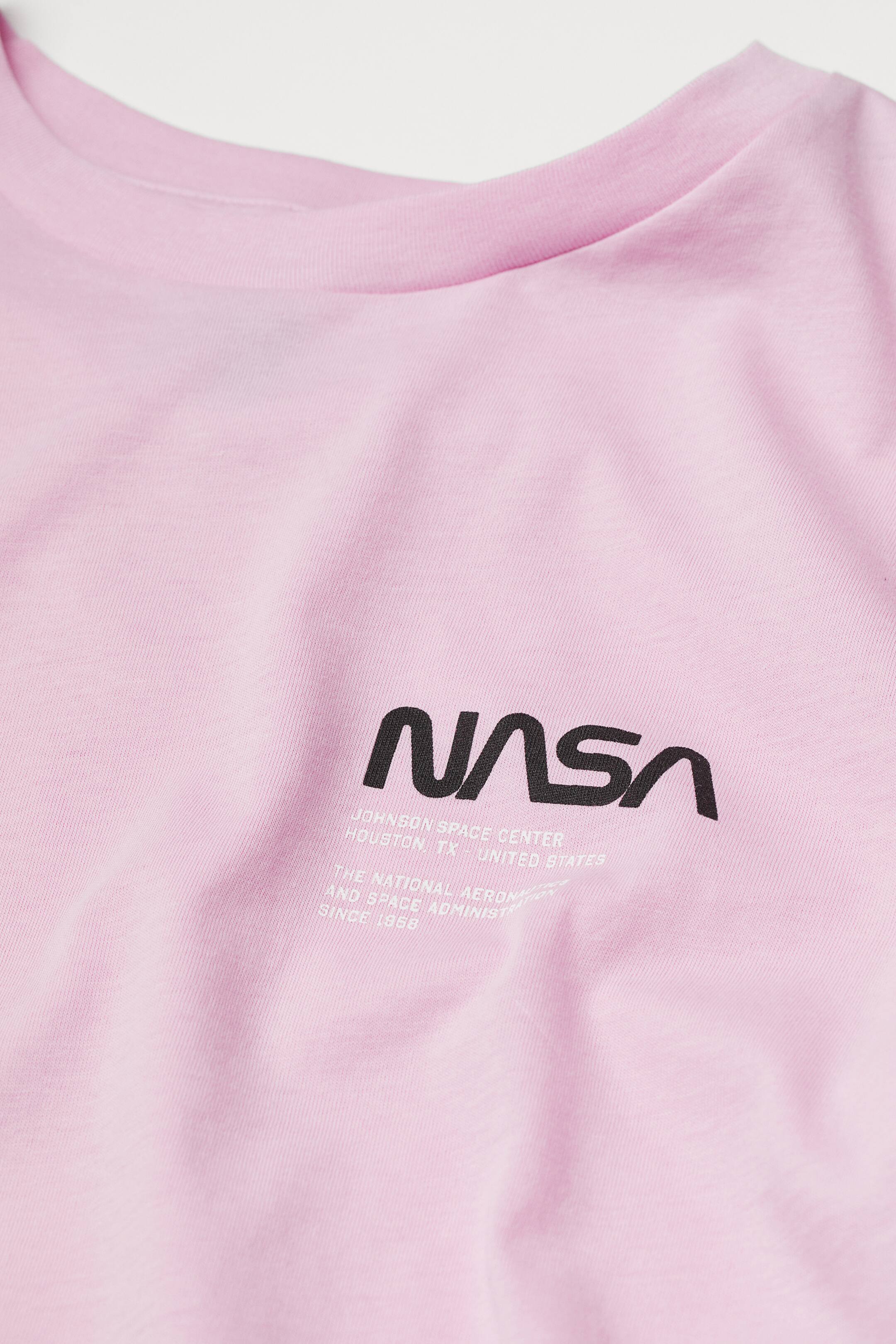 Printed T-shirt - Light pink/NASA - Ladies | H&M CA