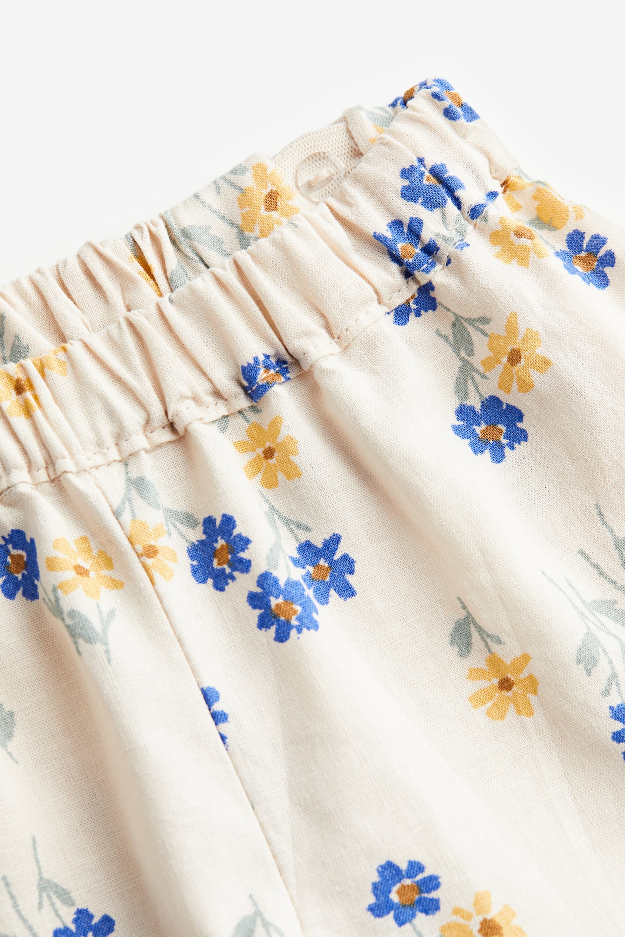 2-piece linen-blend set - Light beige/Floral - Kids | H&M IE