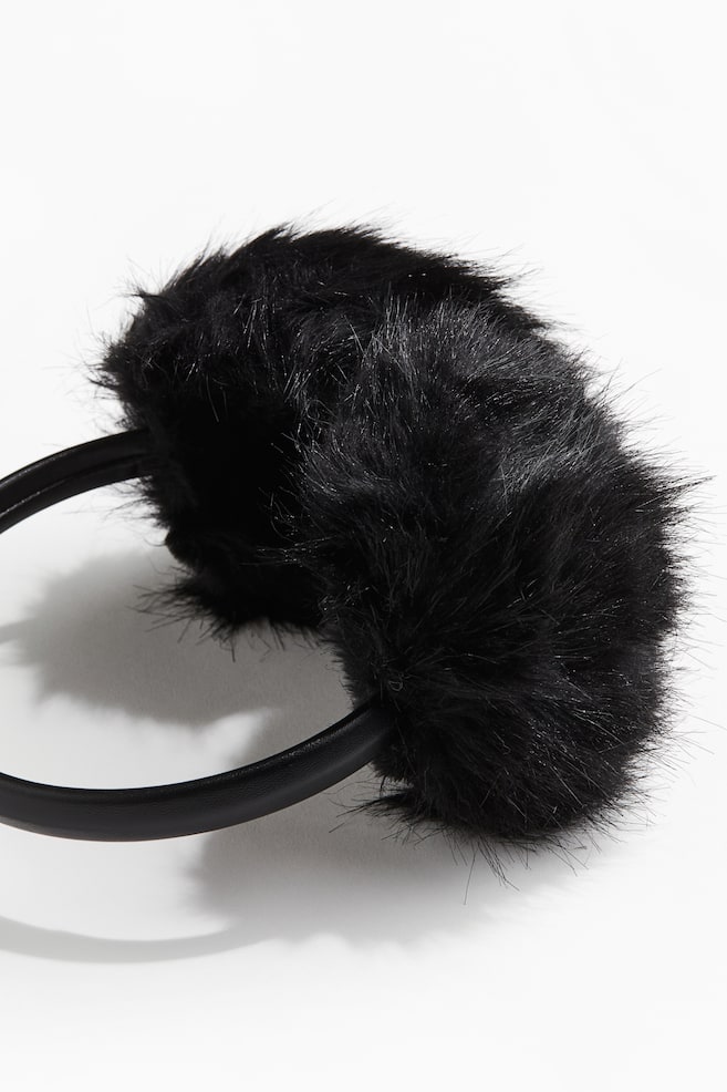 Women's Black Fluffy Earmuffs | H&M US
