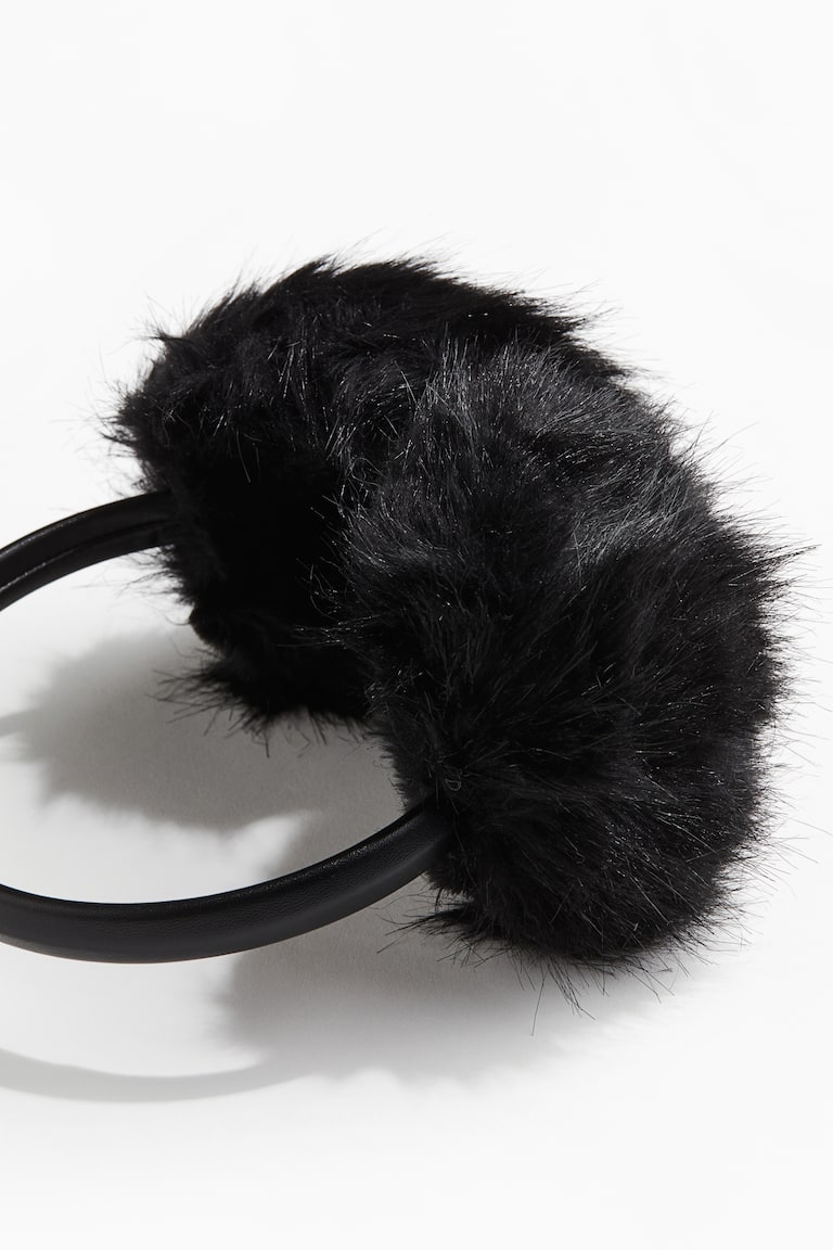 Women's Black Fluffy Earmuffs | H&M US