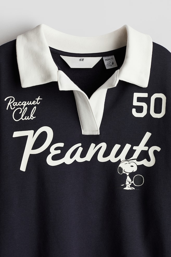 Navy blue/Snoopy Polo-Style Sweatshirt for kids | H&M US