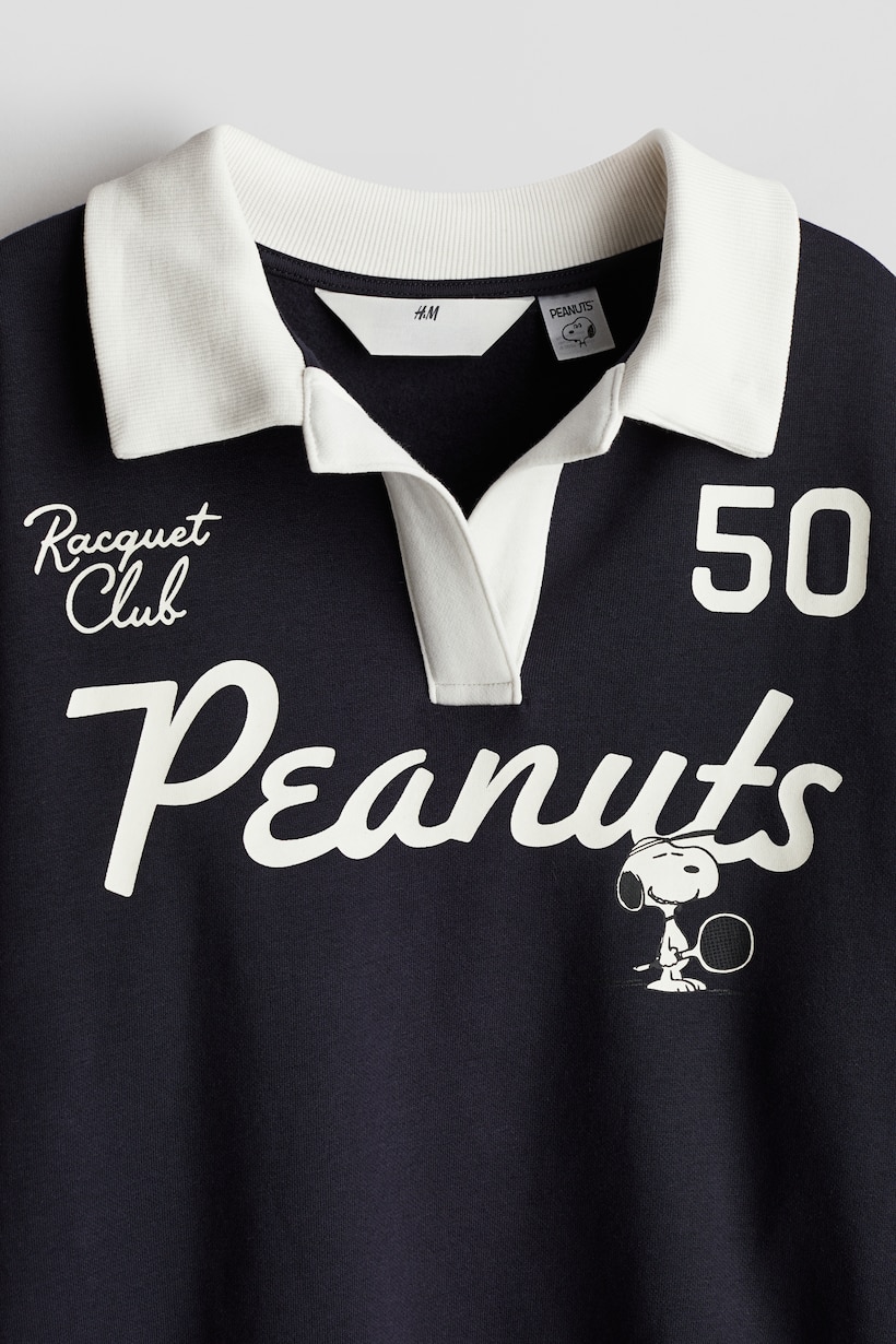 Navy blue/Snoopy Polo-Style Sweatshirt for kids | H&M US