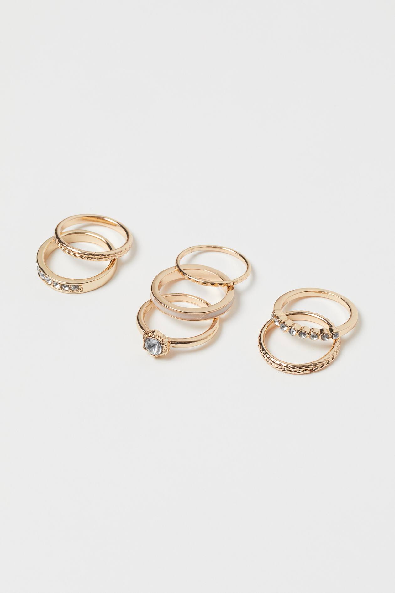 7-pack rings - Gold-coloured - Ladies | H&M GB