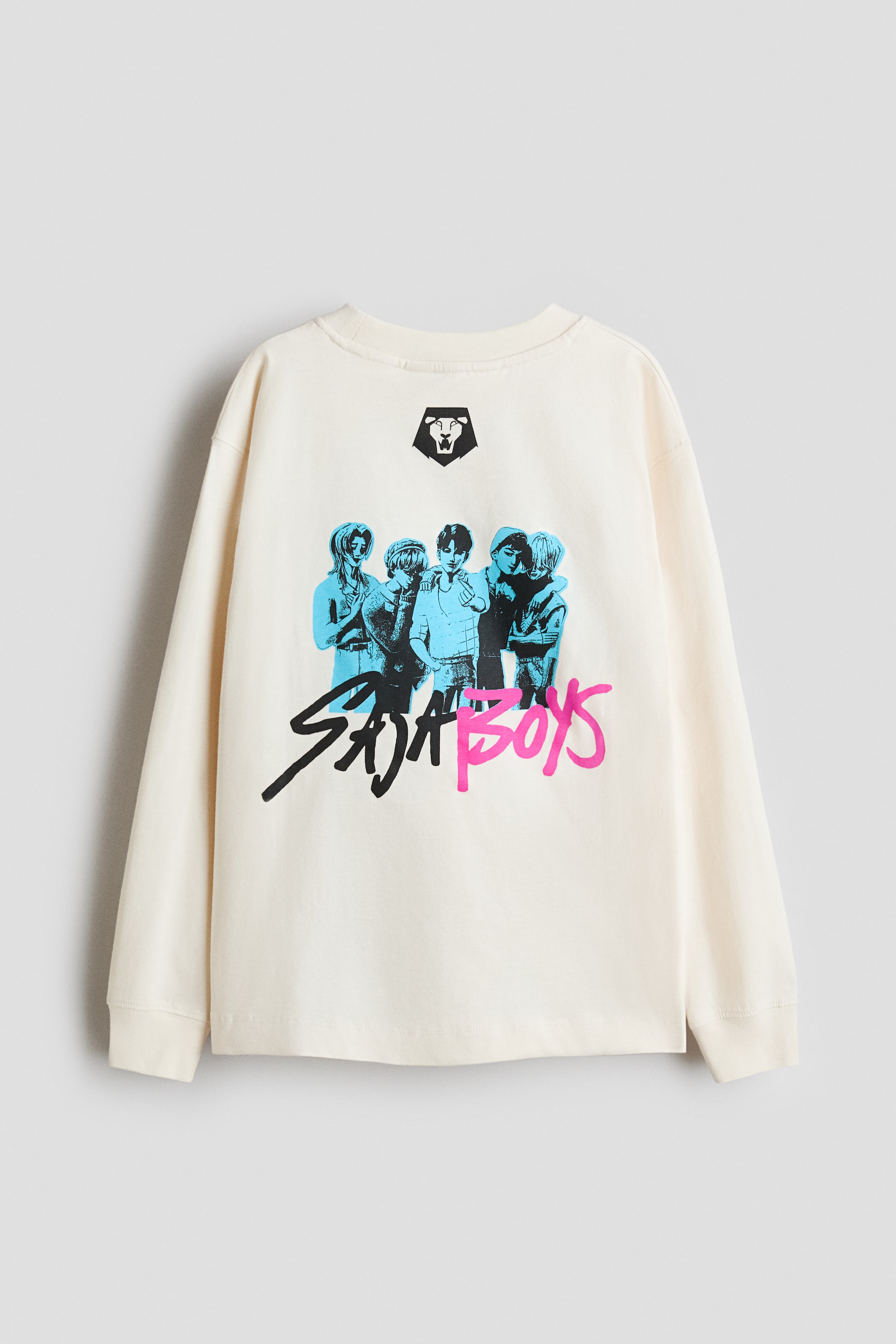 Cream/Demon Hunters Motif-detail long-sleeved T-shirt for kids | H&M GB