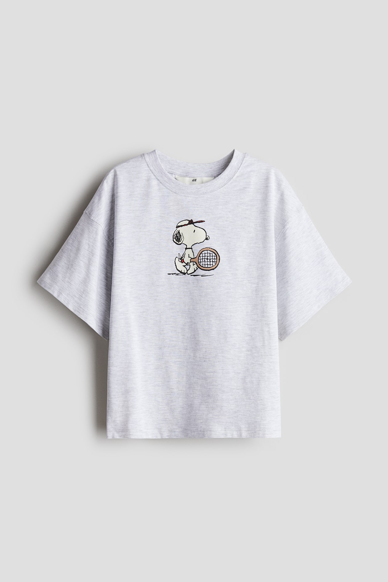 Playera de algodón Loose-fit - Gris claro/Snoopy - Kids | H&M MX