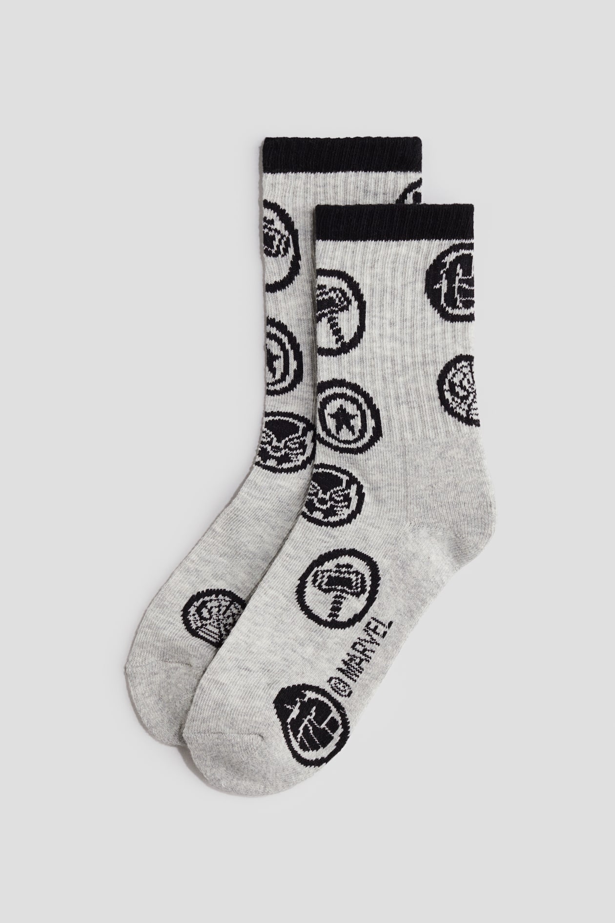 5-pack intarsia motif socks - Light grey/Marvel Comics - Kids | H&M GB