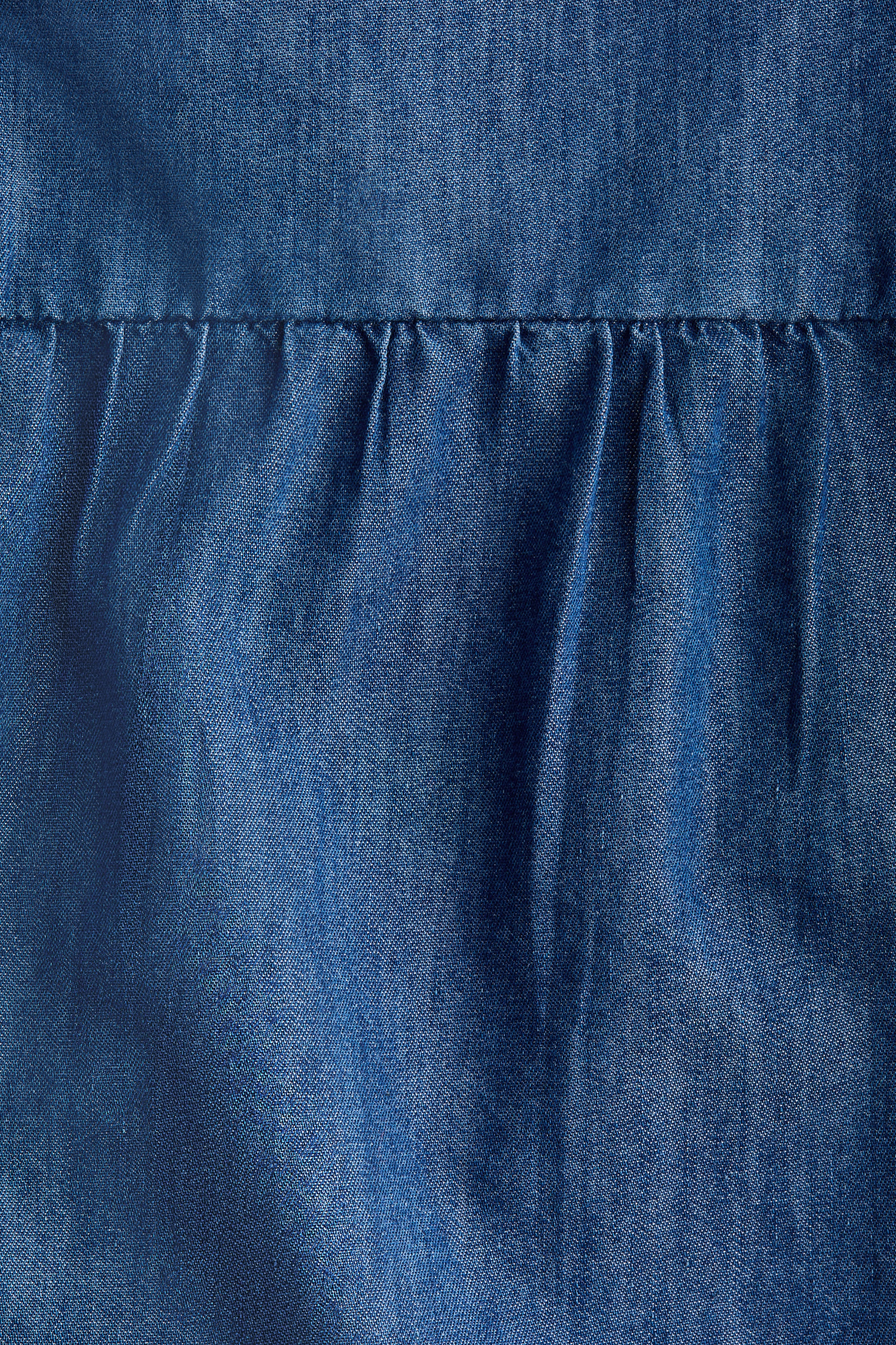 Tie-Back Puff-Sleeved Top - Dark denim blue - Ladies | H&M US