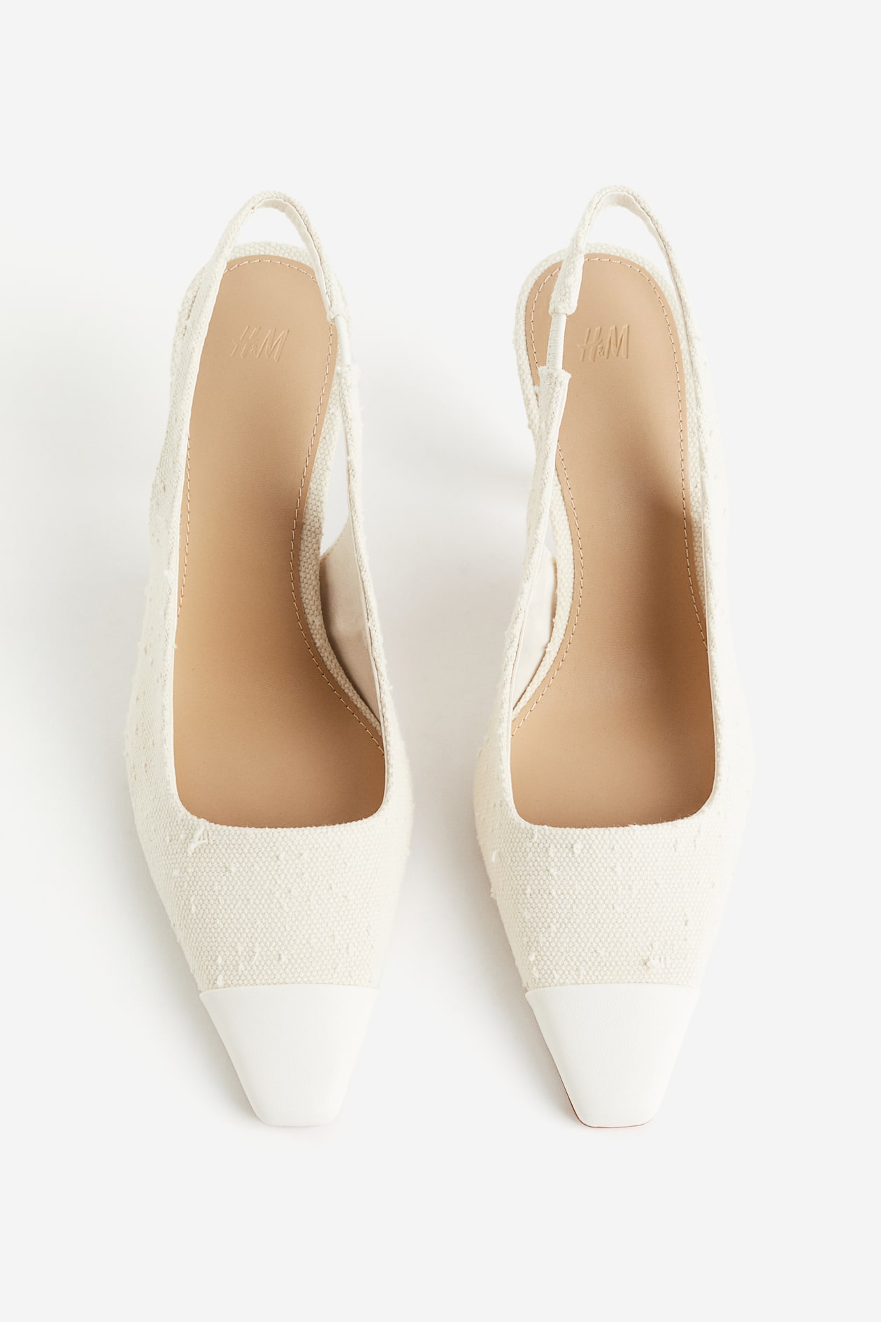 Women's Cream Textured slingbacks | H&M GB