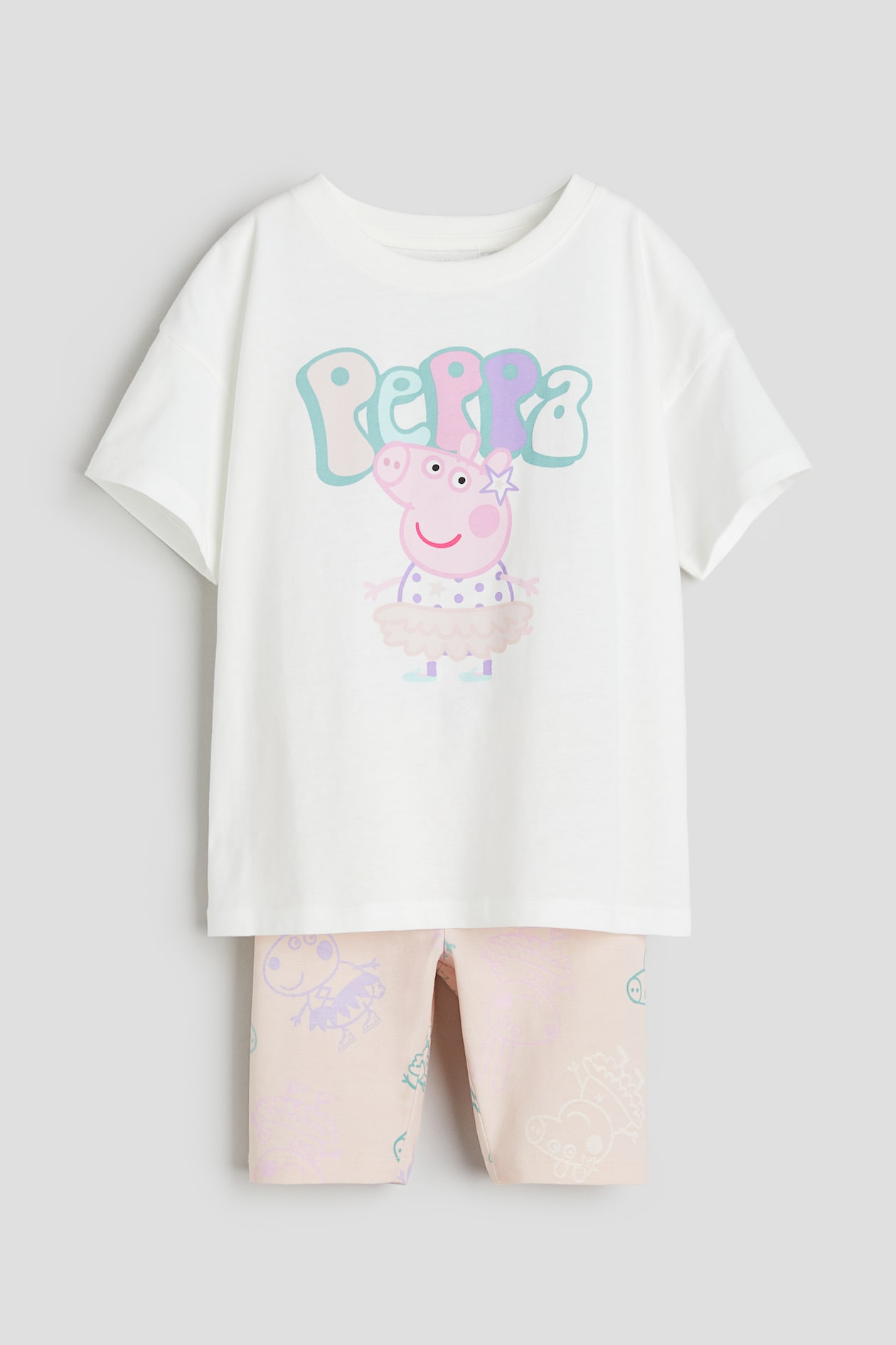 2-delt sett med trykk - Hvit/Peppa Gris - BARN | H&M NO