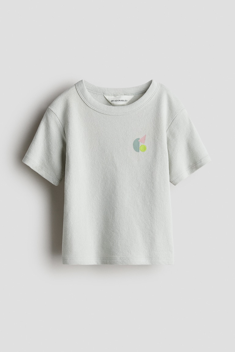 Cotton Terry T-Shirt - Light dusty green - Kids | H&M US