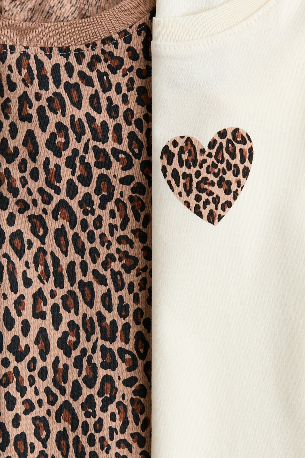 White/leopard print 2-Pack Printed Jersey Tops for kids | H&M CA